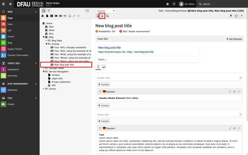 Tutorials: How to work with the blog extension in TYPO3 – this is toujou.