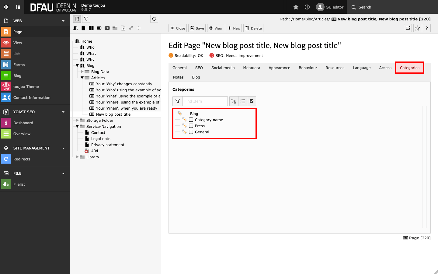Tutorials: How to work with the blog extension in TYPO3 – this is toujou.
